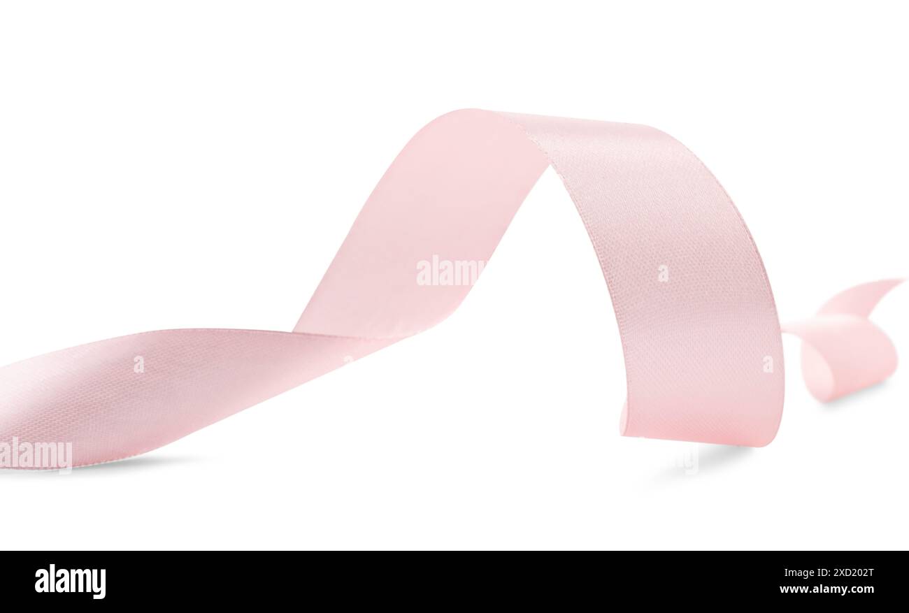 One beautiful pink ribbon isolated on white Stock Photo - Alamy