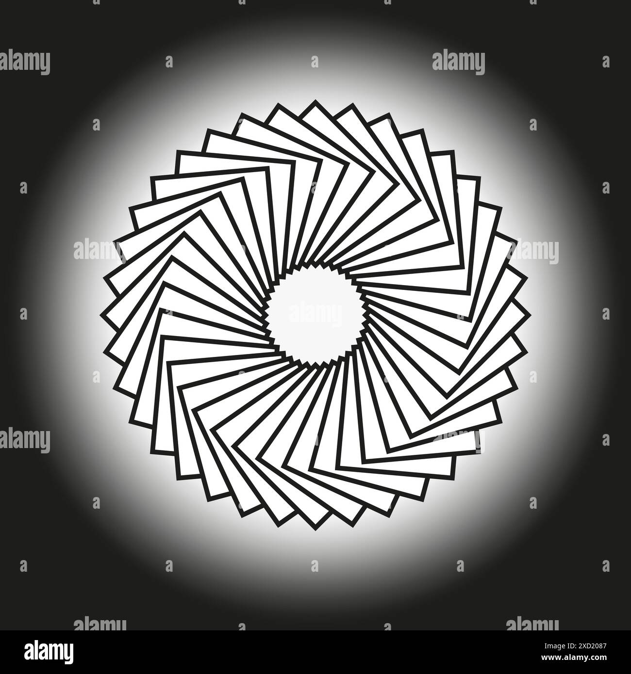 Abstract spiral pattern. Black and white. Geometric design. Vector ...