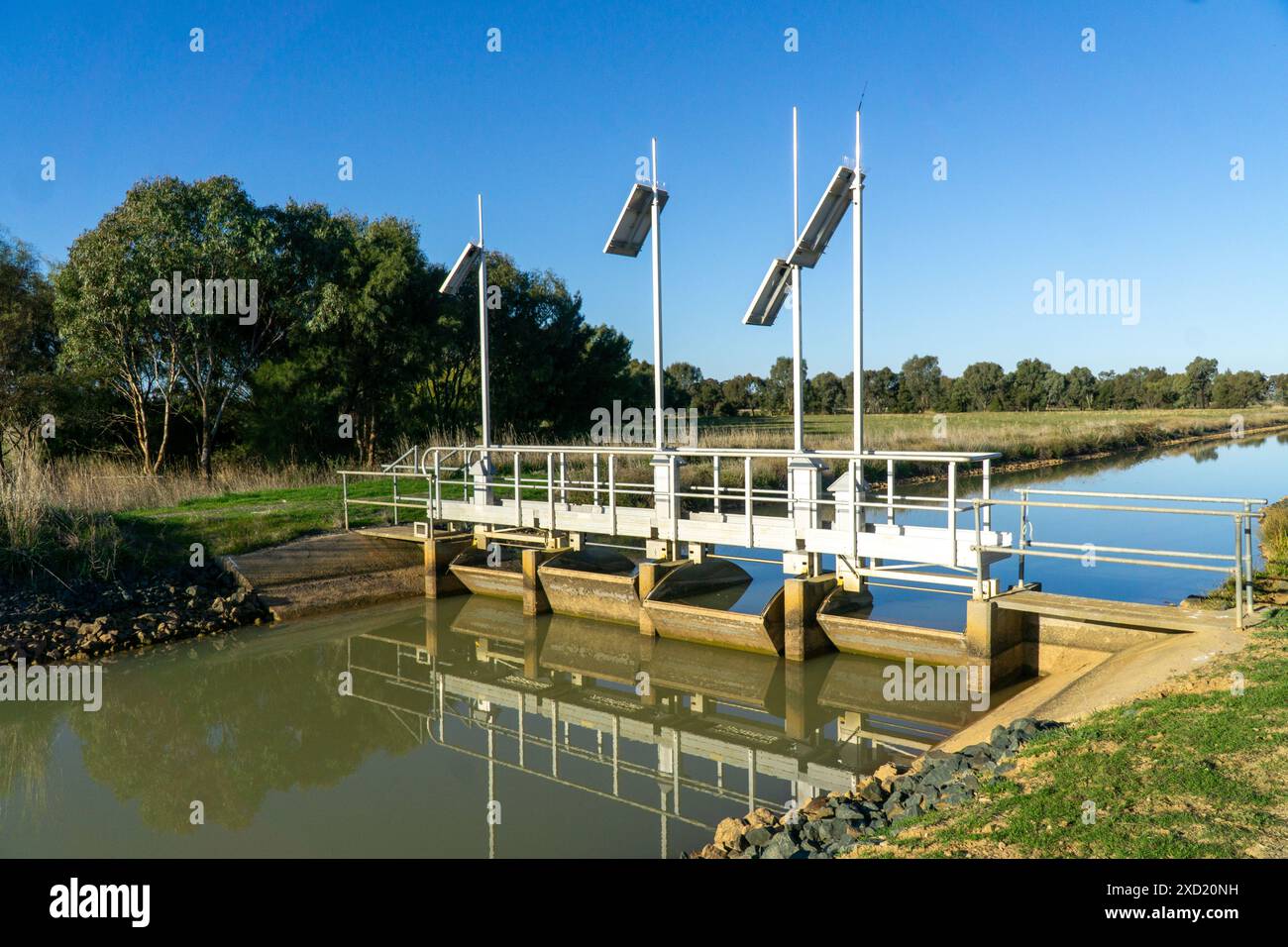 Kyabram Victoria Australia, 18th June 2024. FlumeGates Part of the ...