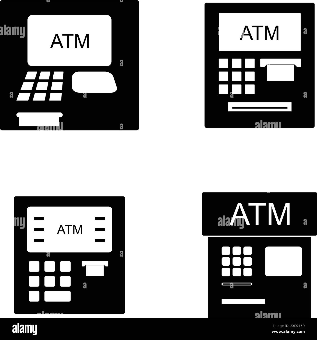 Atm Machine Icon Automated Teller Machine Illustration Design Stock