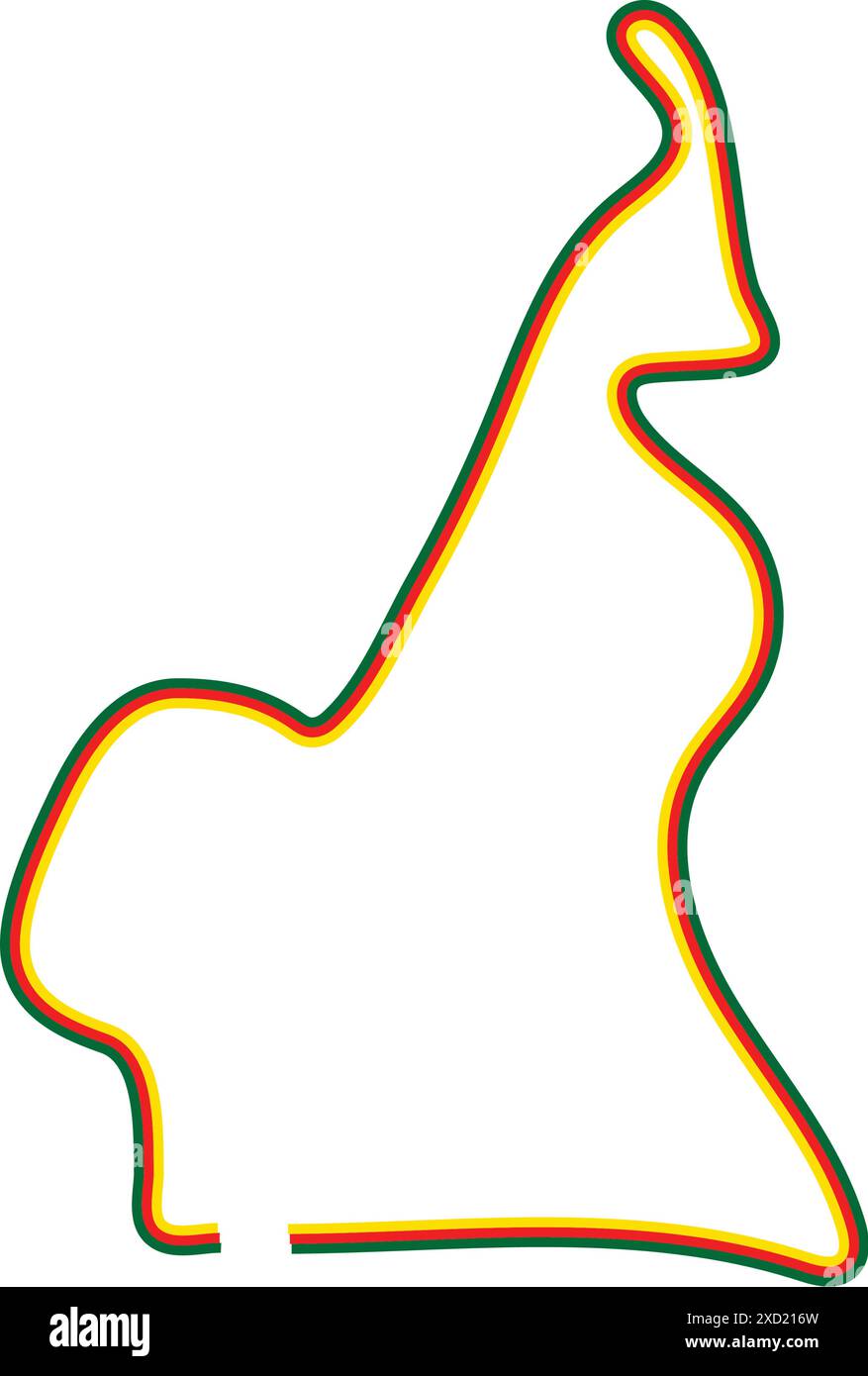 Cameroon map icon, African continent country illustration design Stock ...