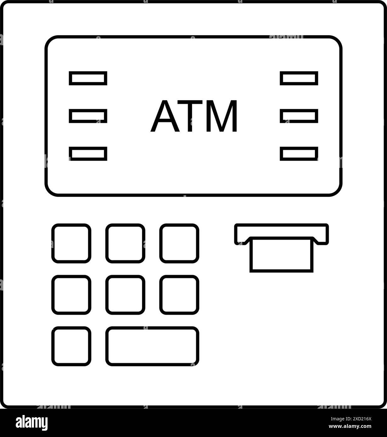 Atm Machine Icon Automated Teller Machine Illustration Design Stock