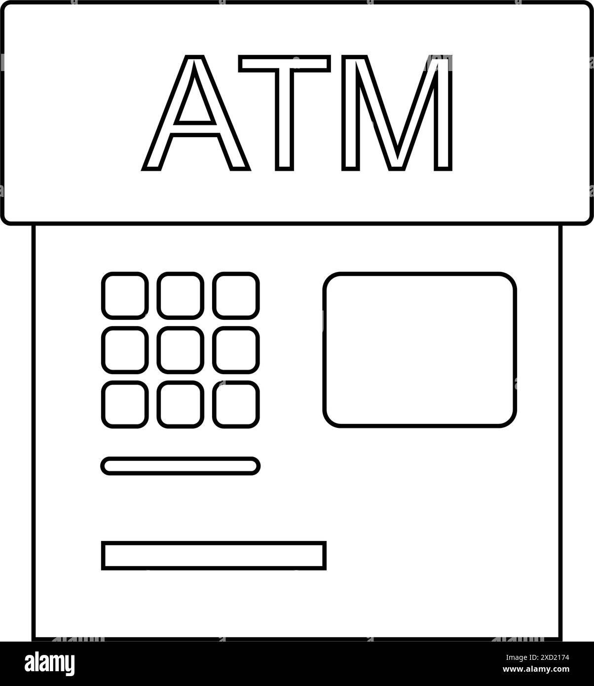 Atm Machine Icon Automated Teller Machine Illustration Design Stock