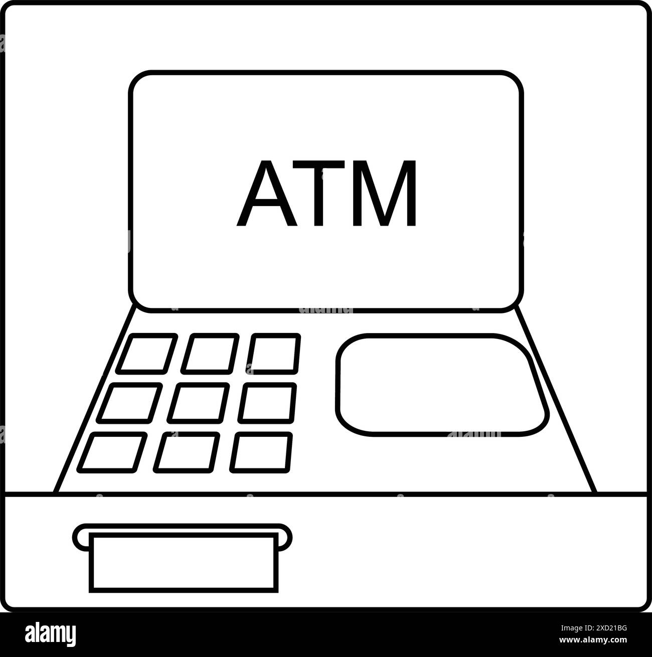 Atm Machine Icon Automated Teller Machine Illustration Design Stock
