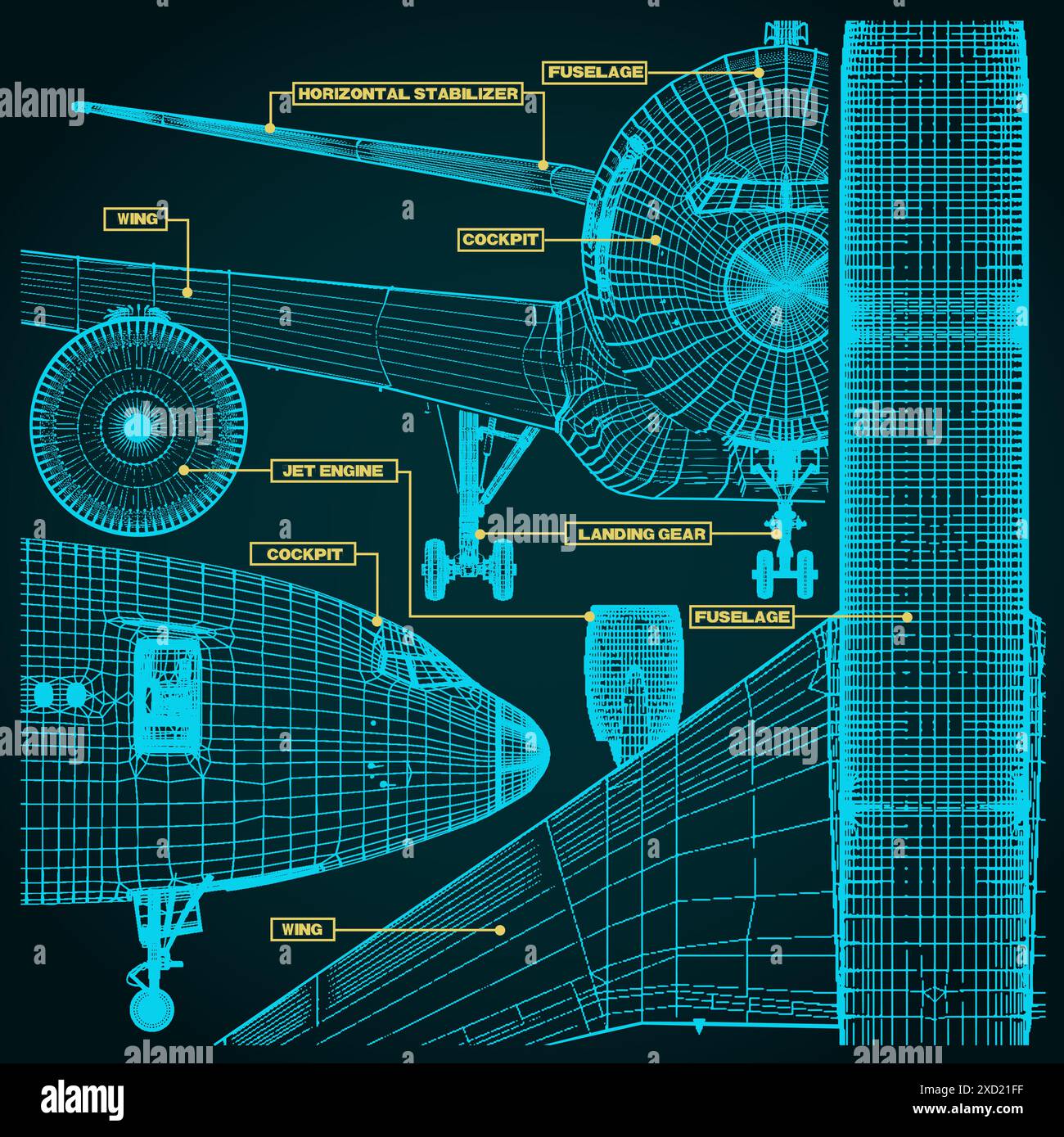 Airplane blueprint top hi-res stock photography and images - Alamy