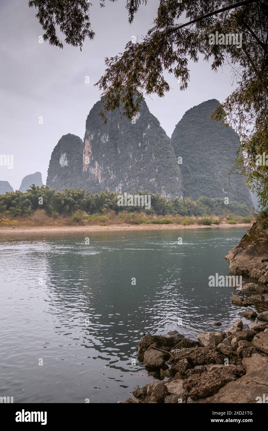 9 bends of the Li river scenic area in Xingping village, Guilin ...