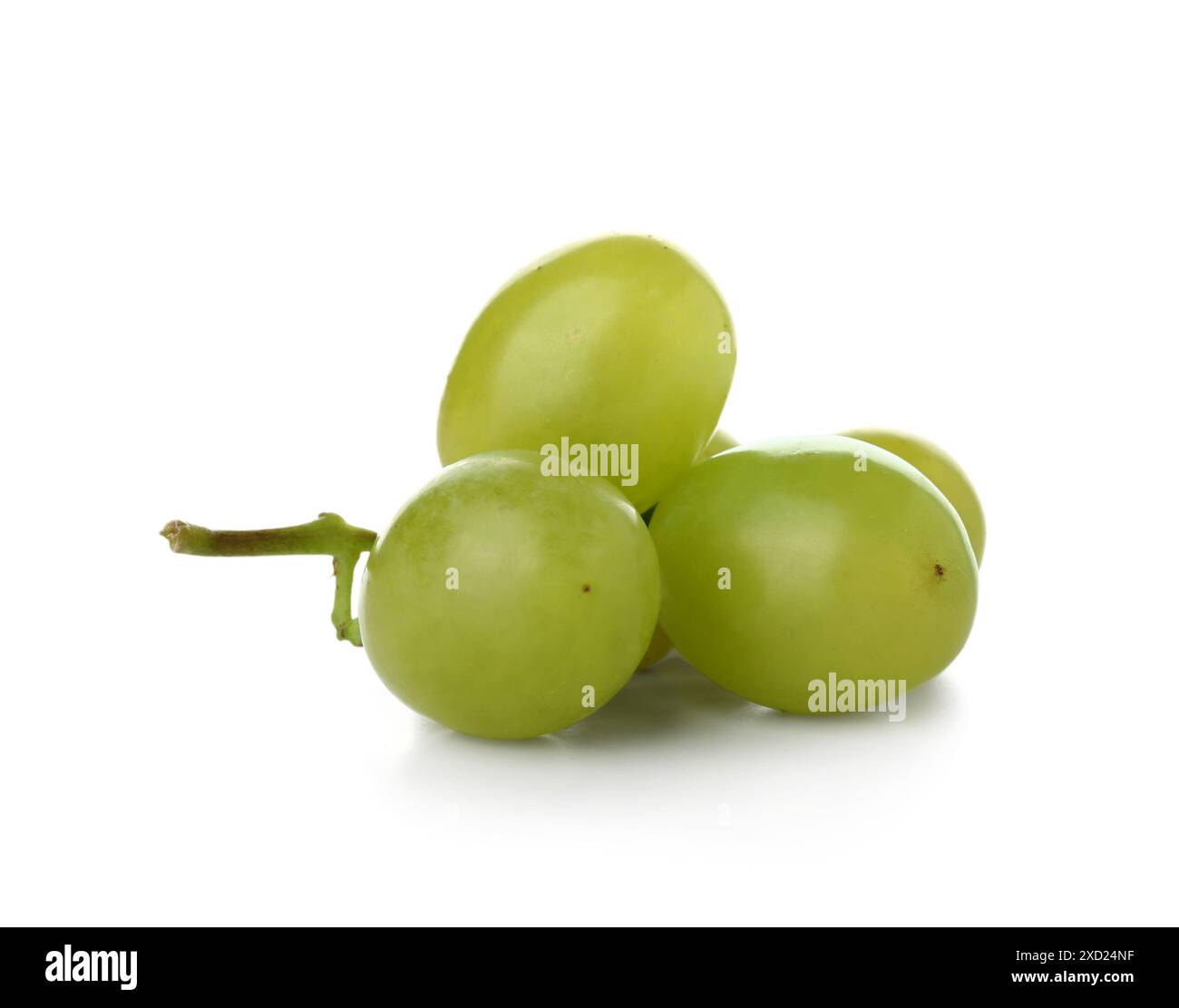 Sweet green grapes on white background Stock Photo - Alamy