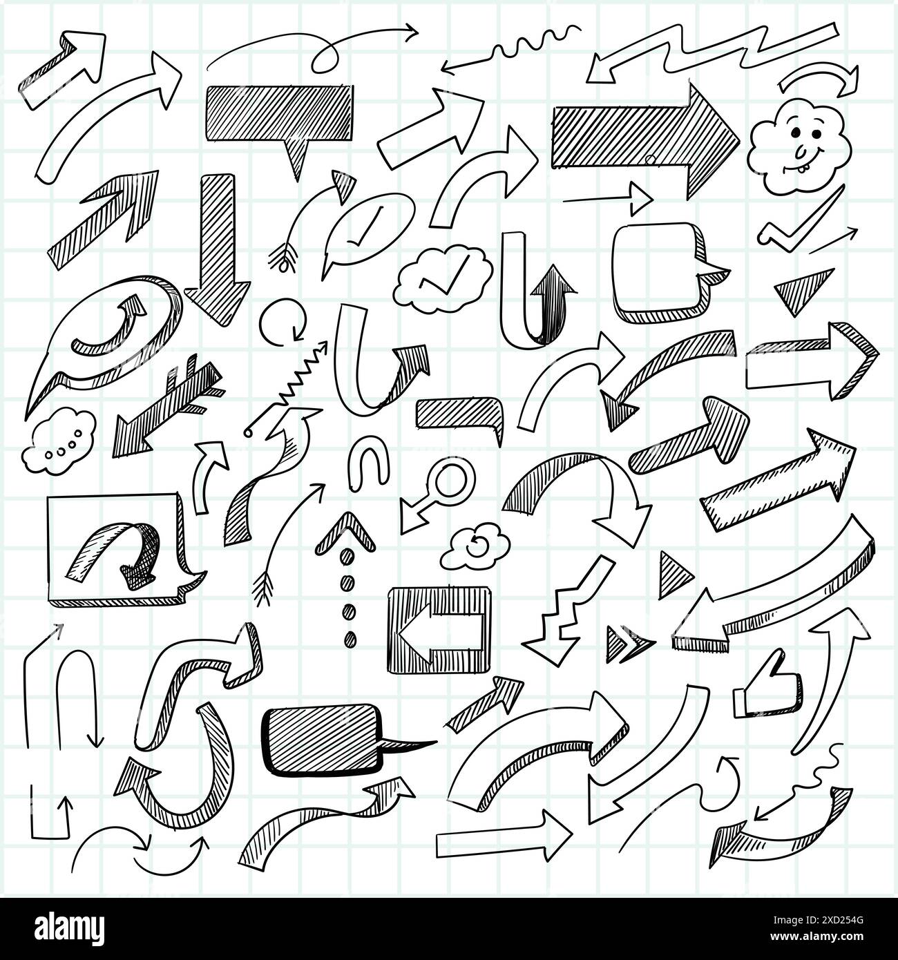 Hand drawn creative geometric arrow set design Stock Vector Image & Art ...