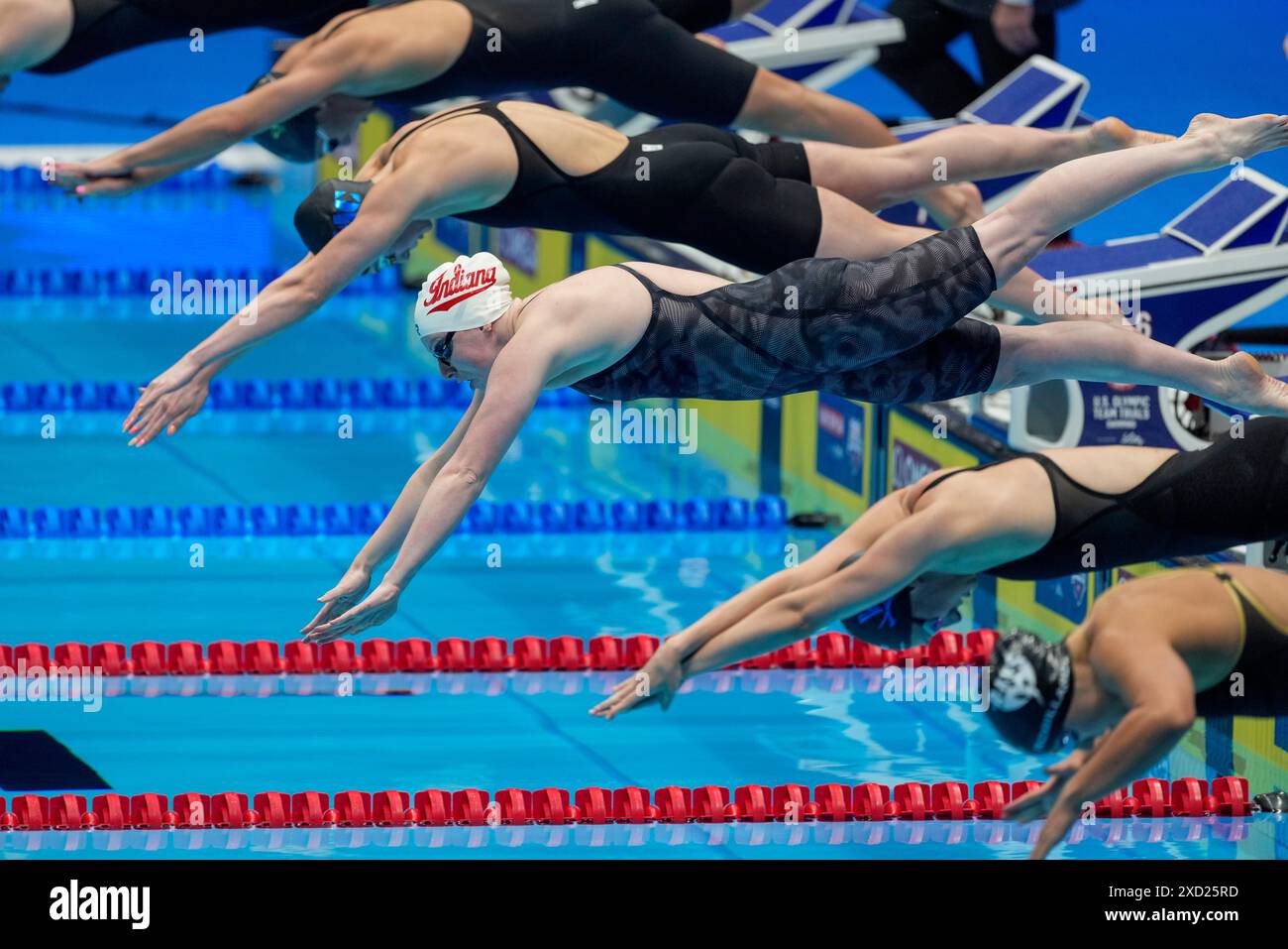Lilly King swims during a Women's 200 breaststroke semifinal heat ...
