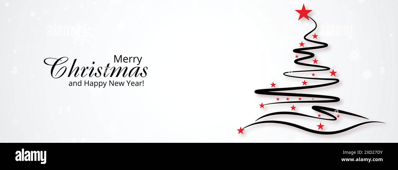 Hand drawn creative christmas tree banner background Stock Vector Image ...
