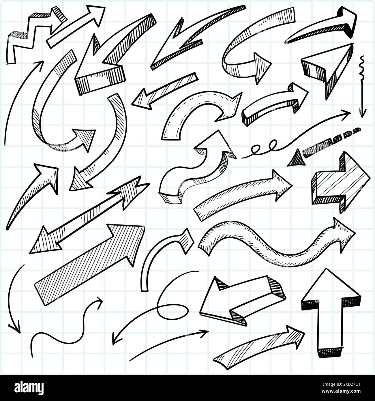 Hand drawn creative geometric arrow set design Stock Vector Image & Art - Alamy