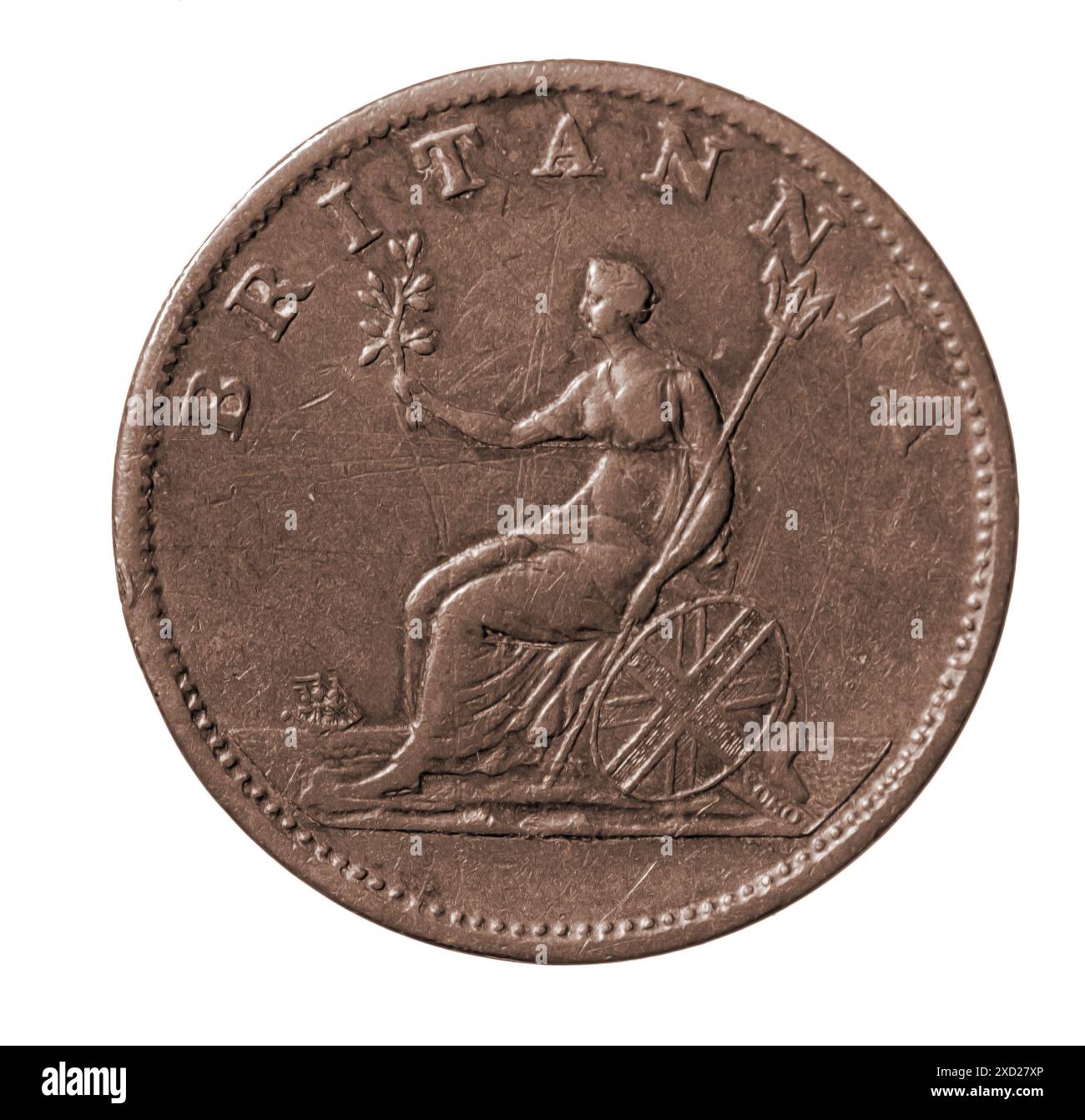 Reverse of a Georgian English Penny with Britania facing left dated ...