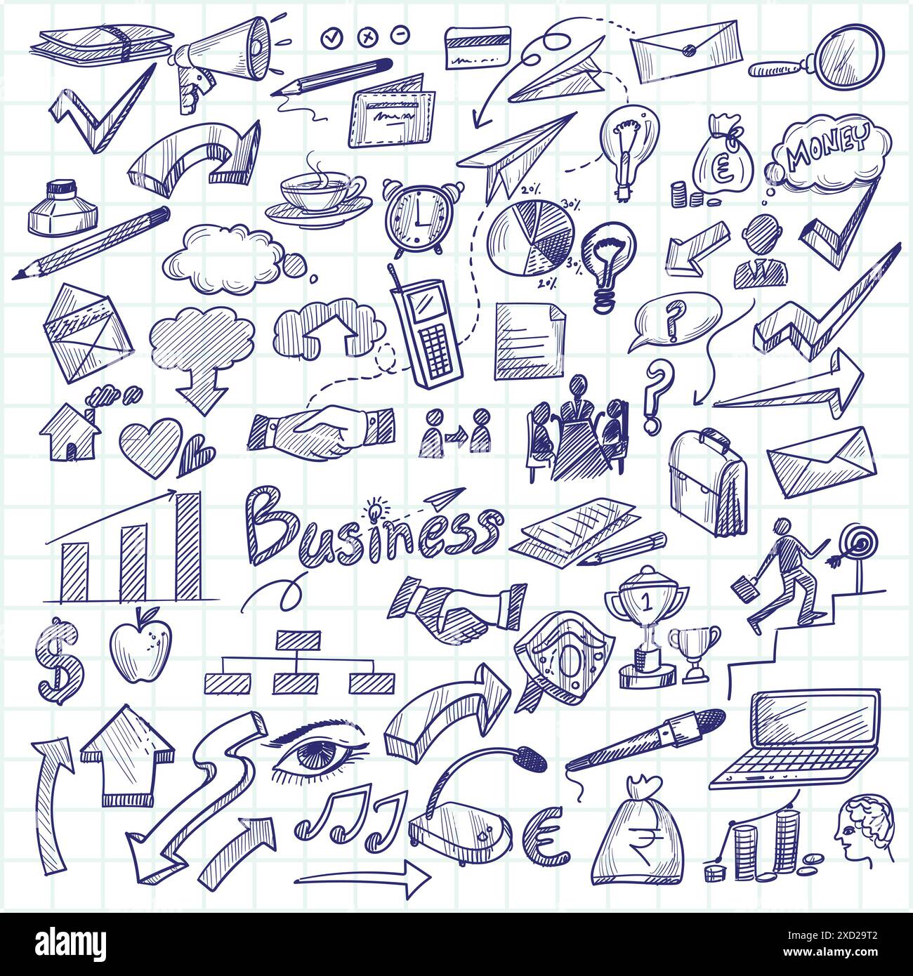 Hand draw technology sketch icon doodle set design Stock Vector Image ...