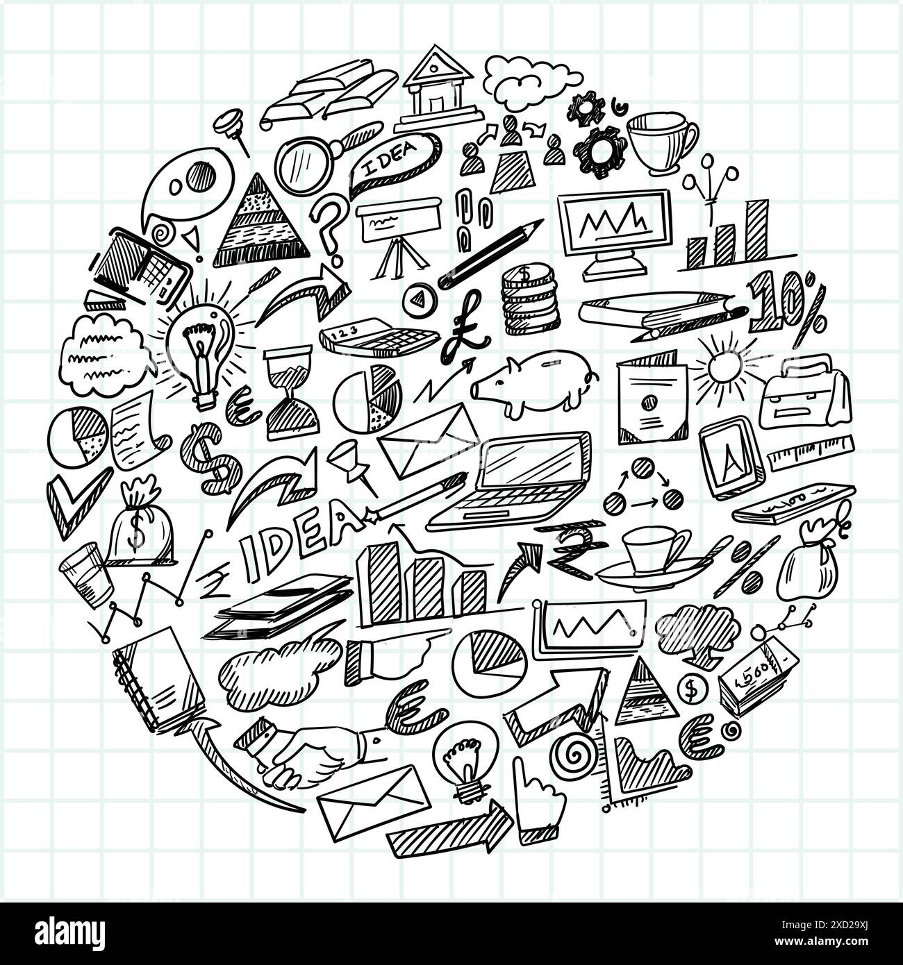 Hand draw technology sketch icon doodle set design Stock Vector Image & Art - Alamy