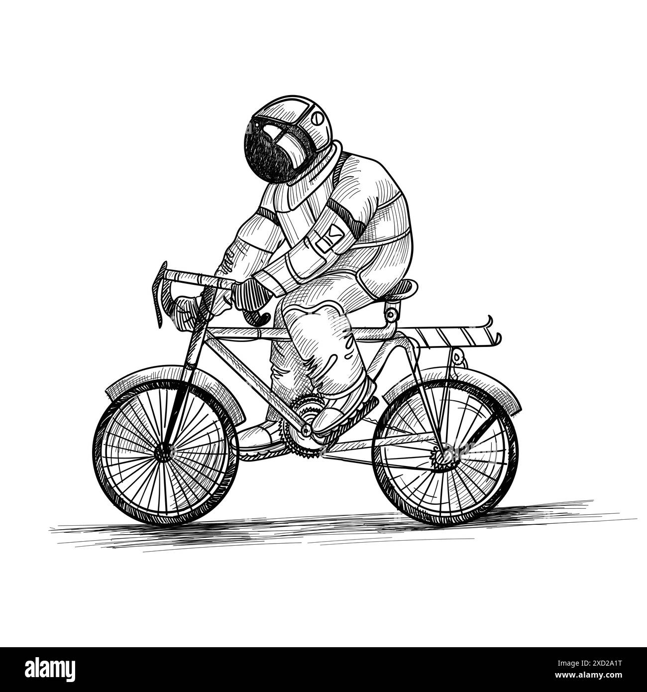 Hand draw astronaut cosmonaut in a space sketch design Stock Vector ...