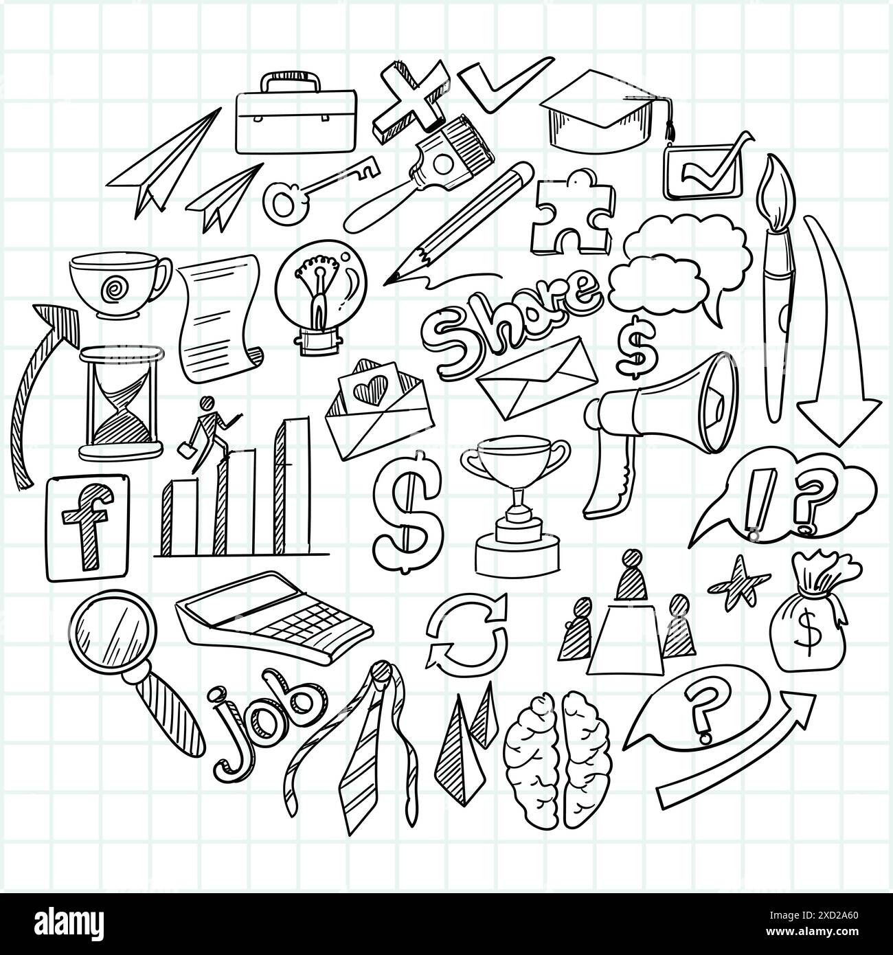 Hand draw business idea icon doodles sketch design Stock Vector Image ...