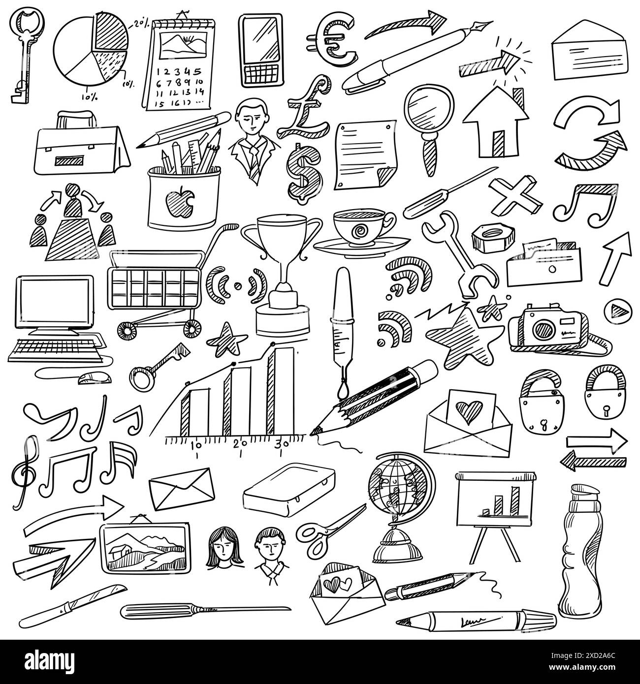 Hand draw business idea icon doodles sketch design Stock Vector Image ...
