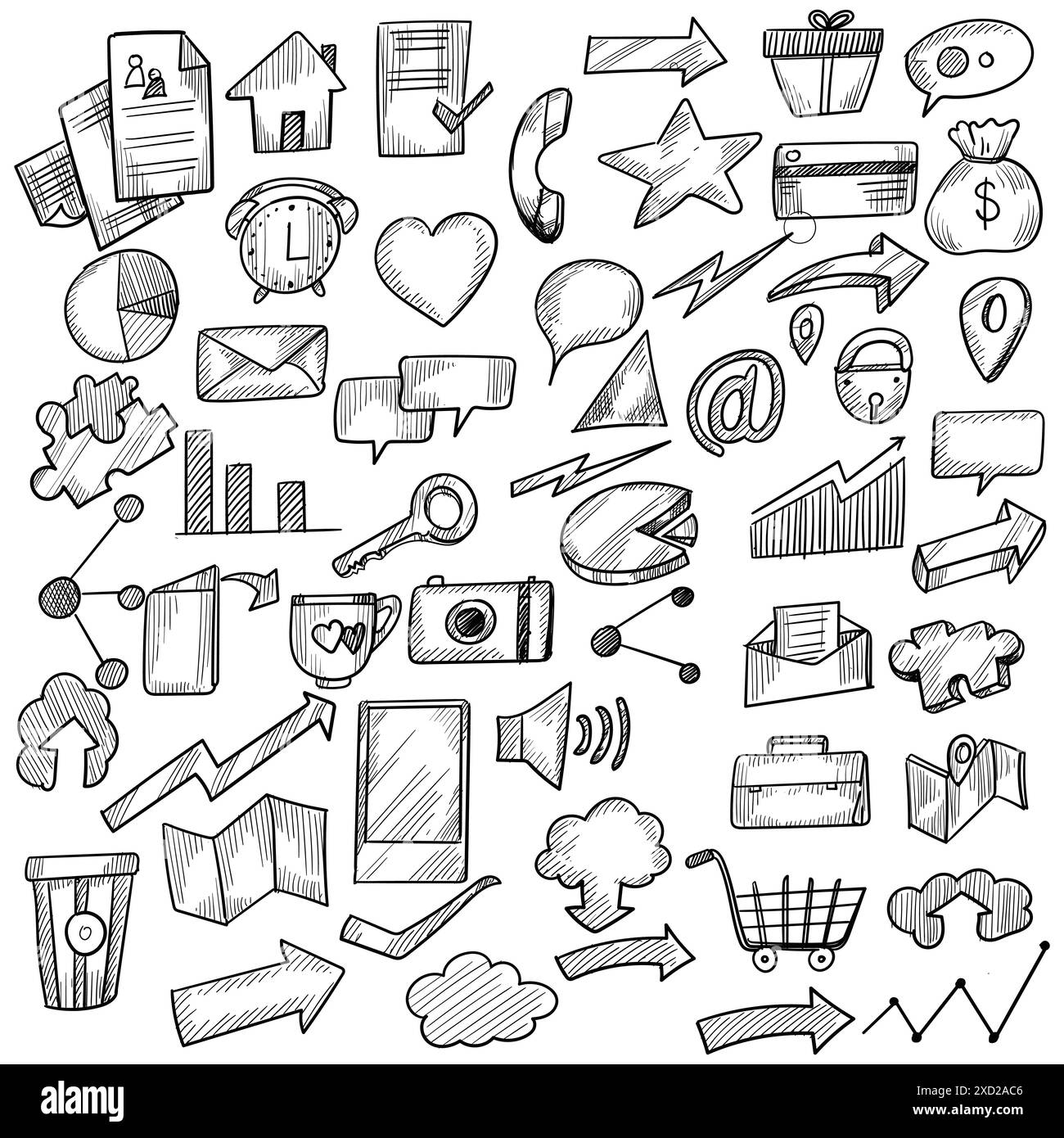 Hand draw doodle decorative set design Stock Vector Image & Art - Alamy