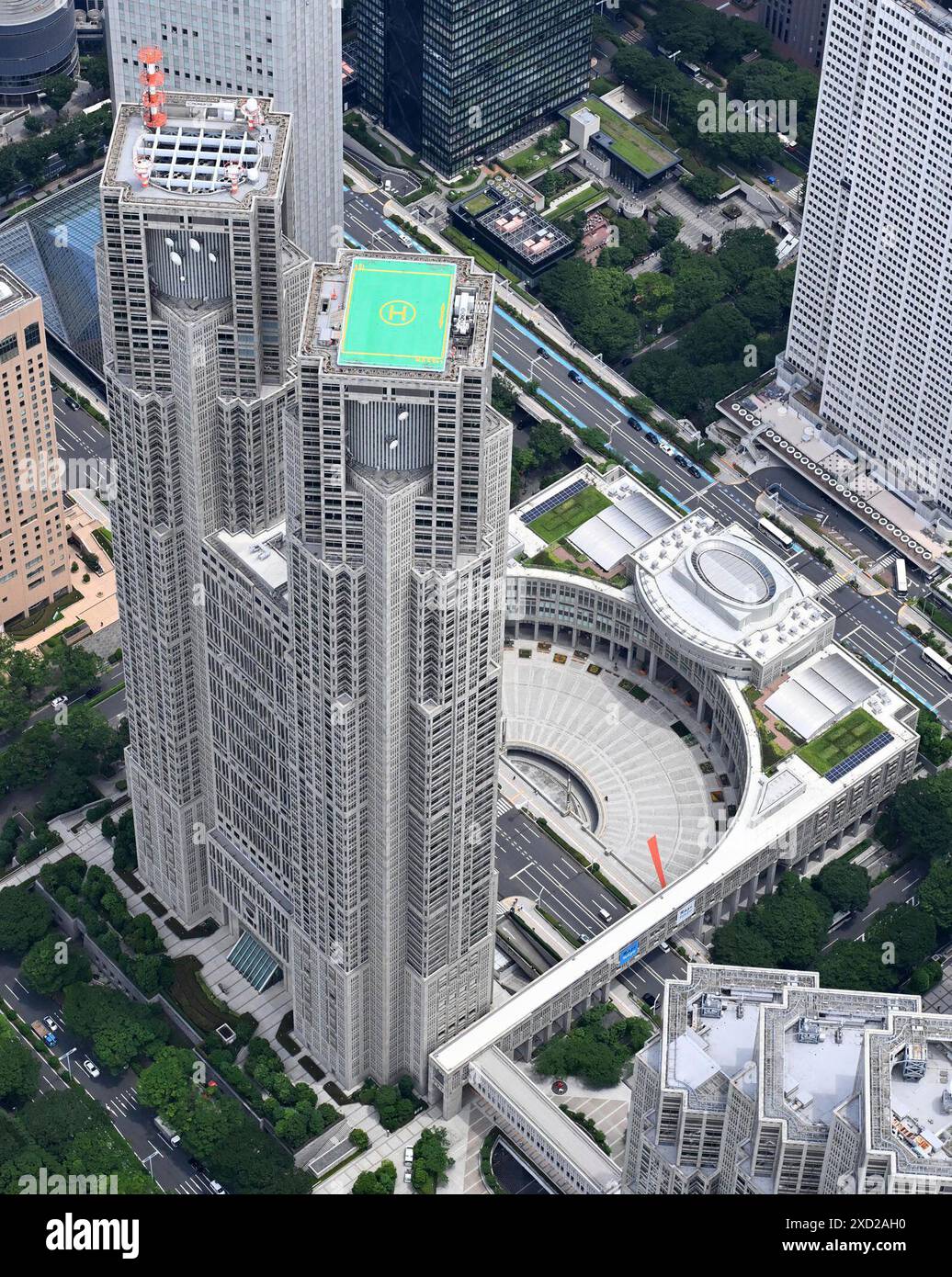 An aerial photo shows Tokyo Metropolitan Government Buildings in ...