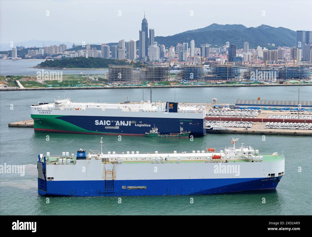 YANTAI, CHINA - JUNE 19, 2024 - A car carrier arrives at Yantai Port in ...