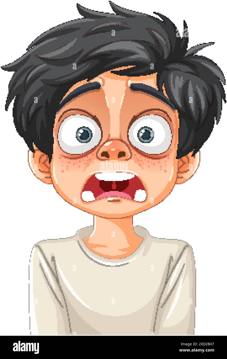 Wide-eyed boy with shocked expression Stock Vector Image & Art - Alamy