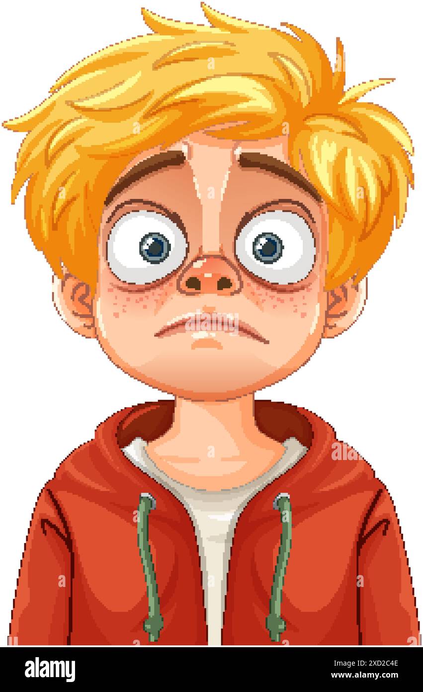 Illustration of a boy with a surprised expression Stock Vector Image ...