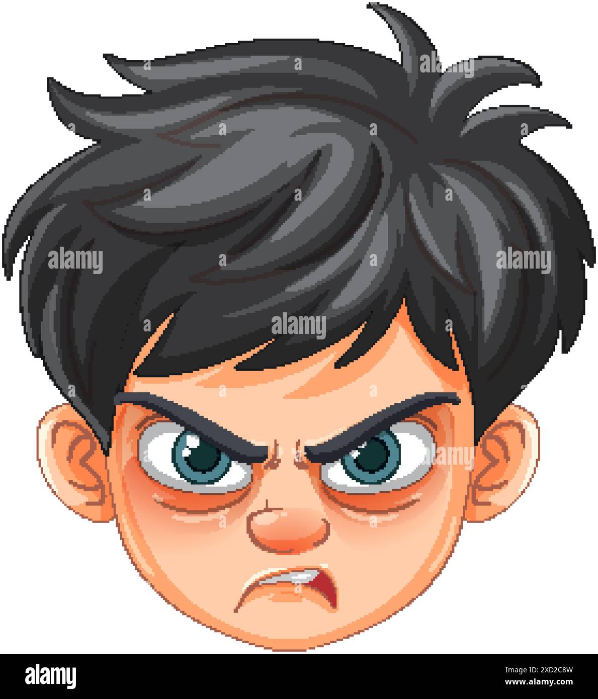 Illustration of an angry cartoon face Stock Vector Image & Art - Alamy