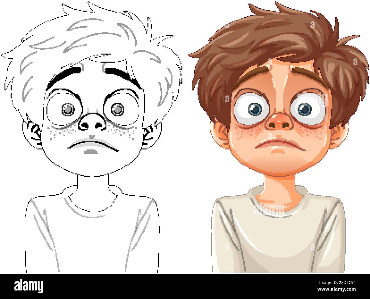 Surprised Face Drawing Boy