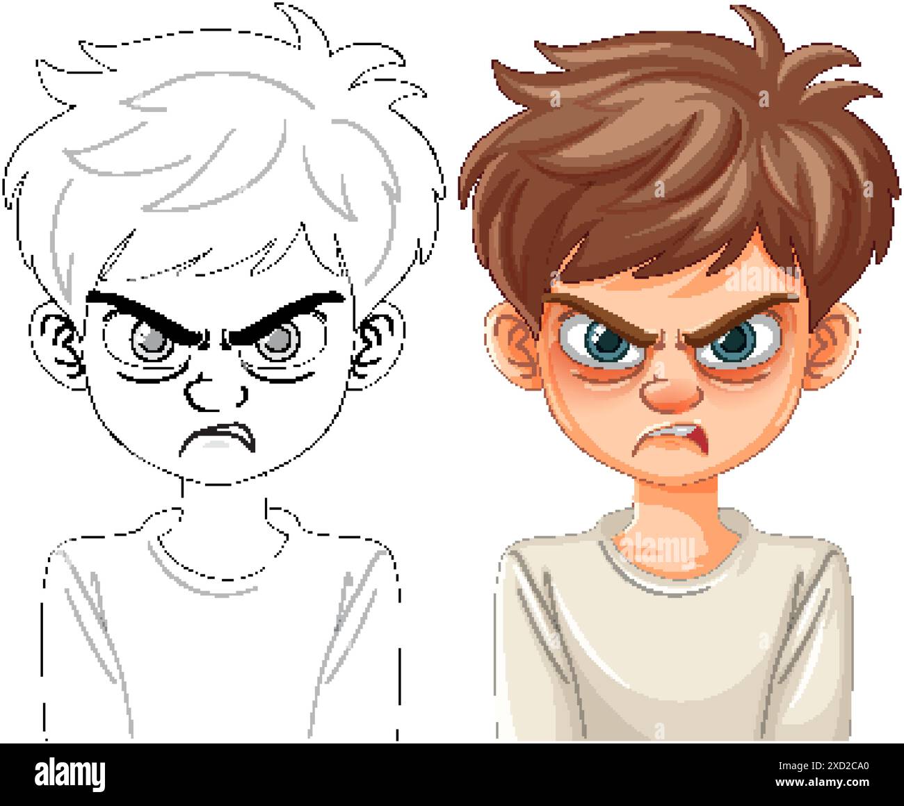 Vector of a boy with an angry face Stock Vector Image & Art - Alamy
