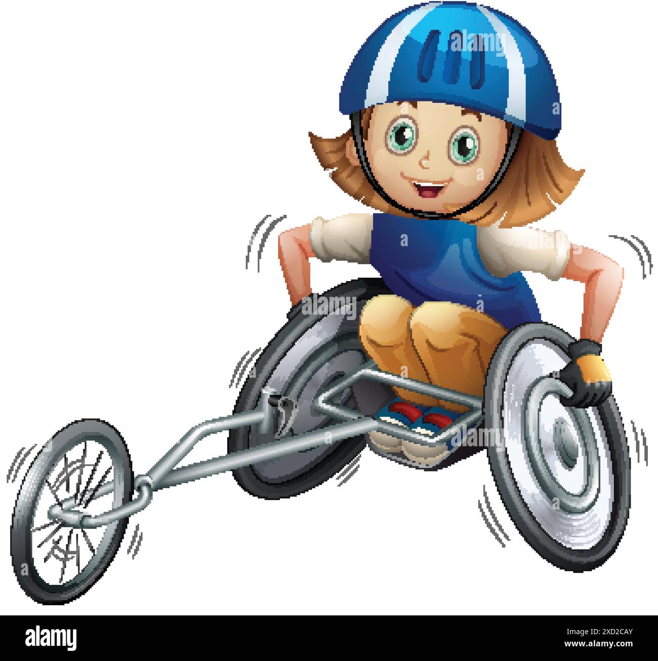 Smiling child in a racing wheelchair Stock Vector Image & Art - Alamy