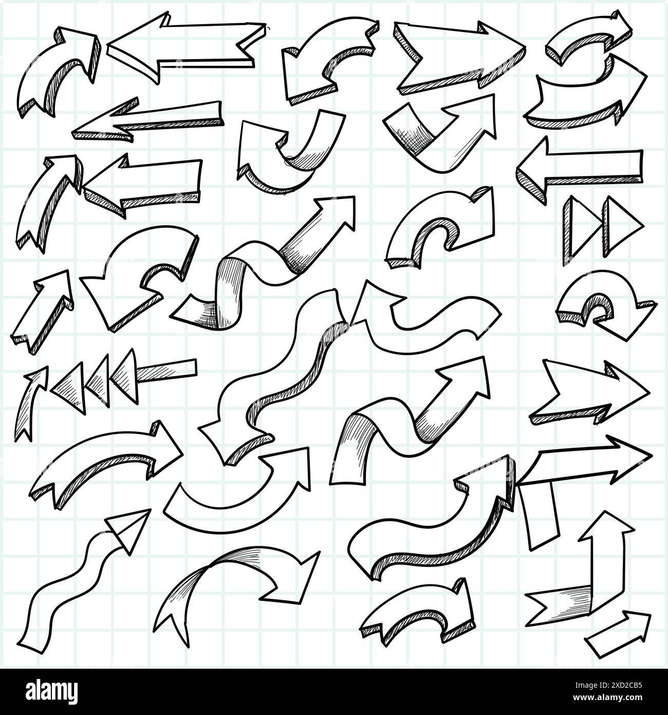 Hand drawn geometric doodle arrow set Stock Vector Image & Art - Alamy
