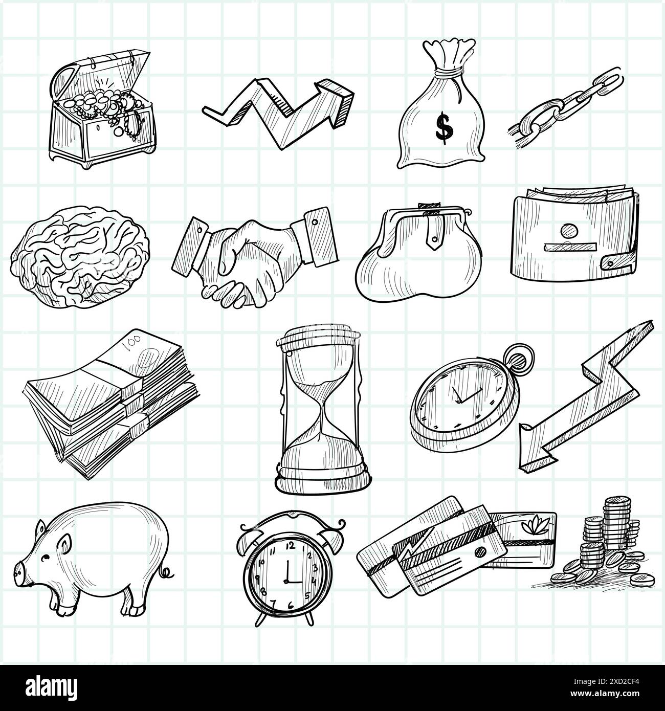 Hand draw doodle sketch icon set design Stock Vector Image & Art - Alamy