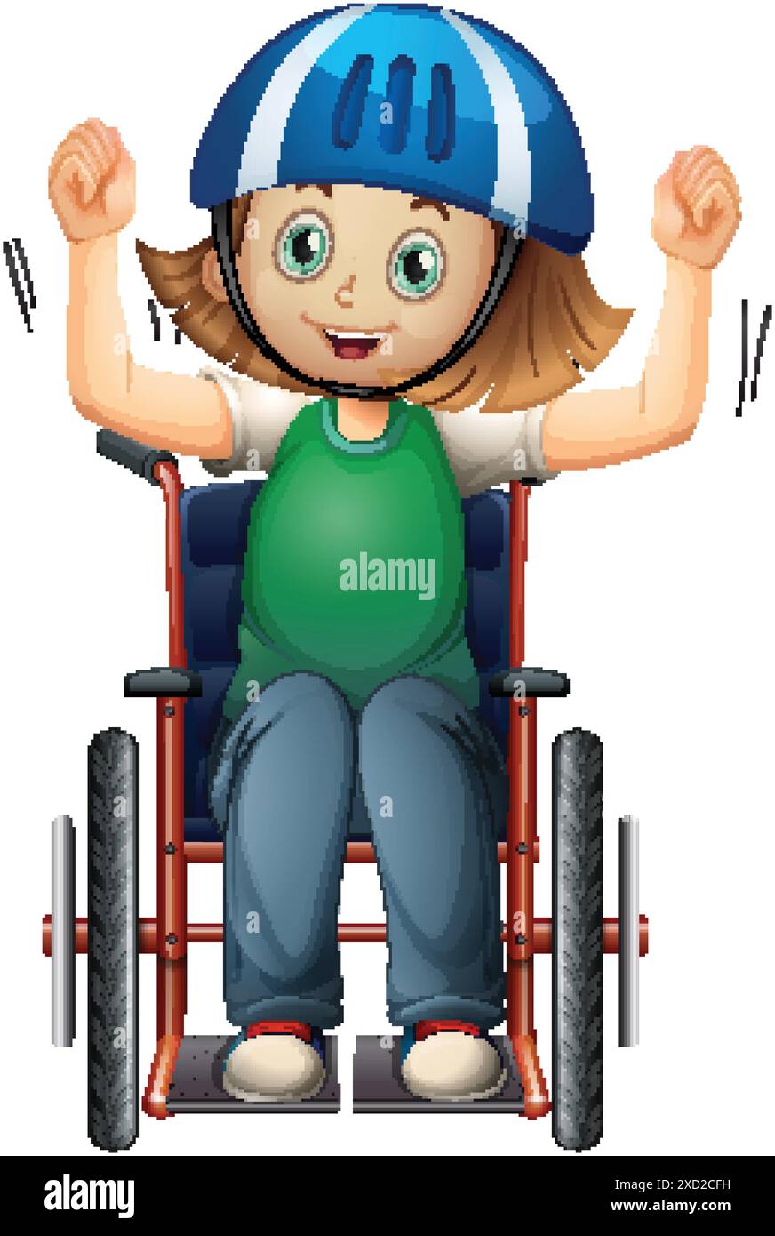 Child in wheelchair raising arms joyfully Stock Vector Image & Art - Alamy
