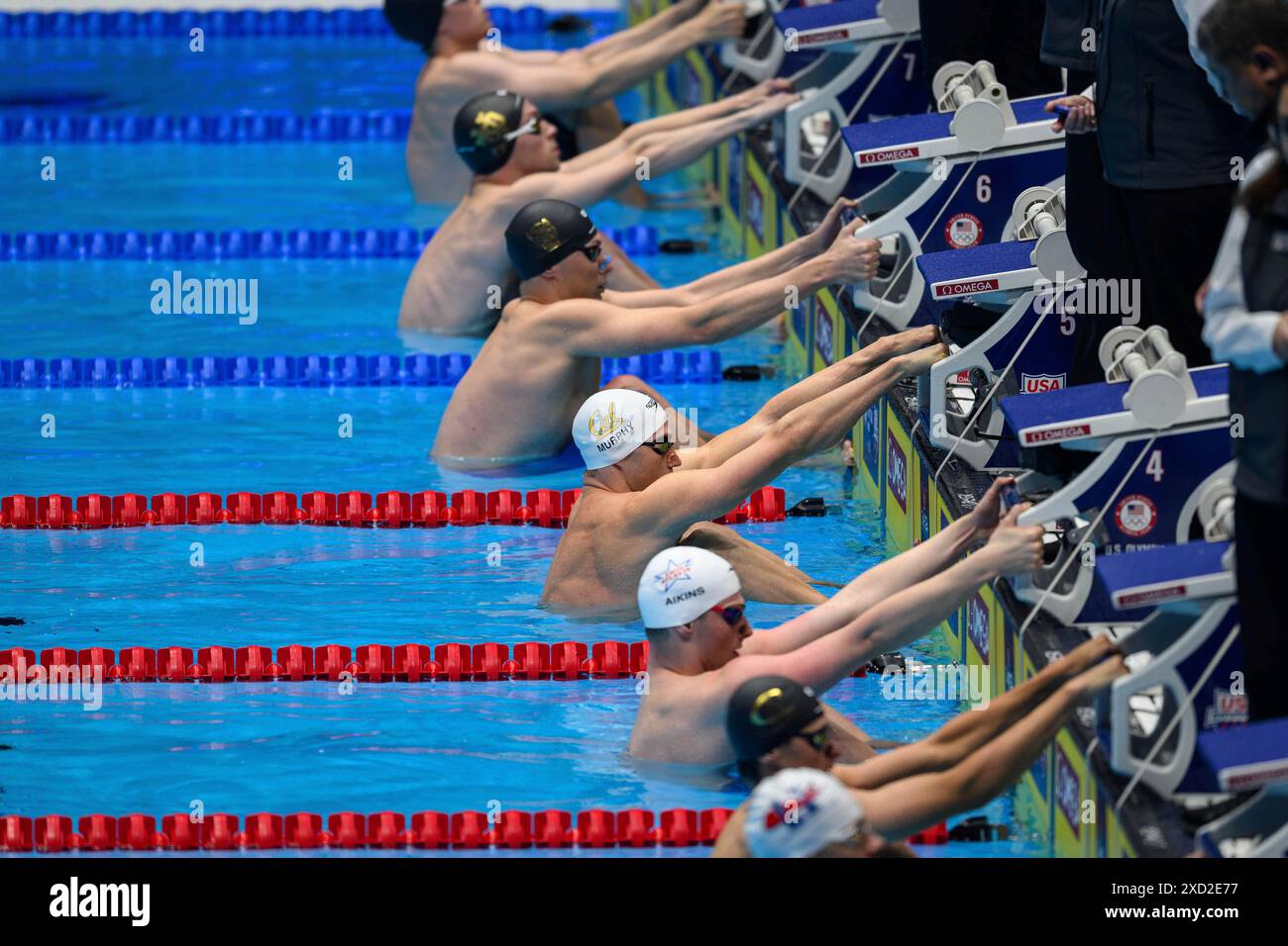 INDIANAPOLIS, IN - JUNE 19: Ryan Murphy competes in the Men's 200 Meter ...