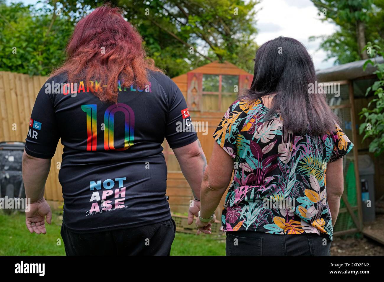 Avril Clark, left, and Lucy pose for a photograph during an interview ...
