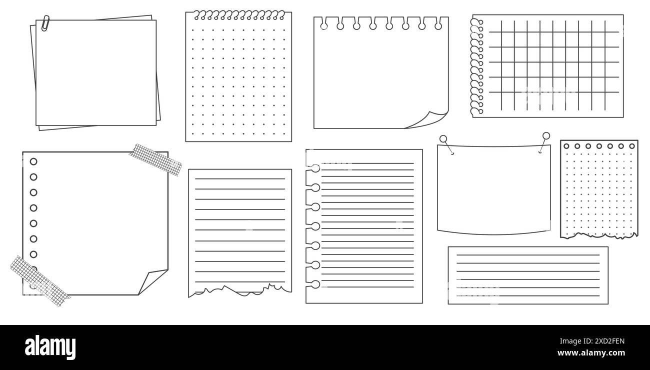 Memo sticky note reminder sheet paper. Doodle paper frame, check list ...