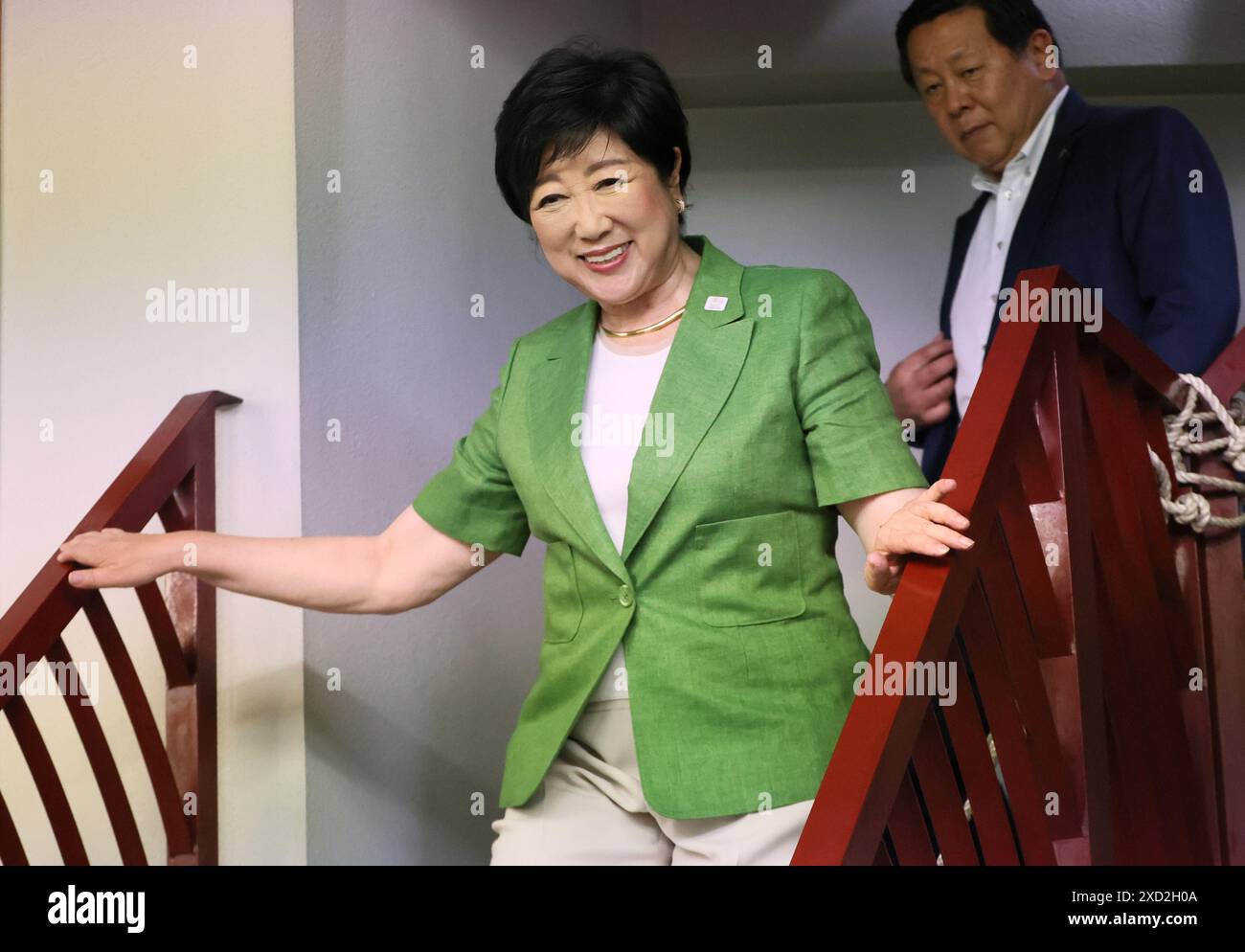 June 20, 2024, Tokyo, Japan - Tokyo Governor Yuriko Koike smiles as she ...