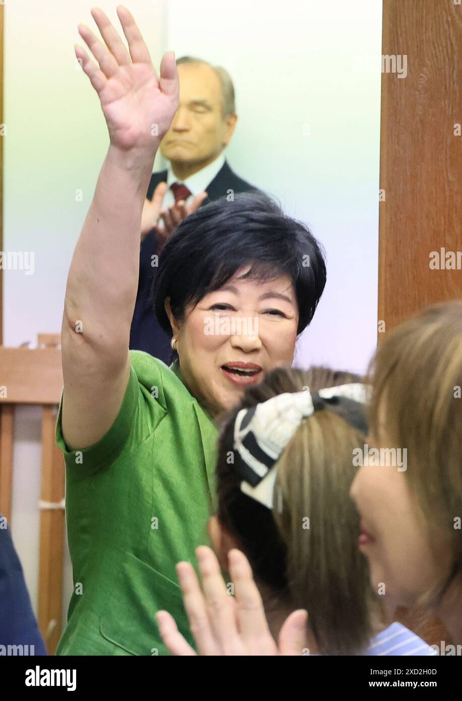 Tokyo, Japan. 20th June, 2024. Tokyo Governor Yuriko Koike smiles as ...