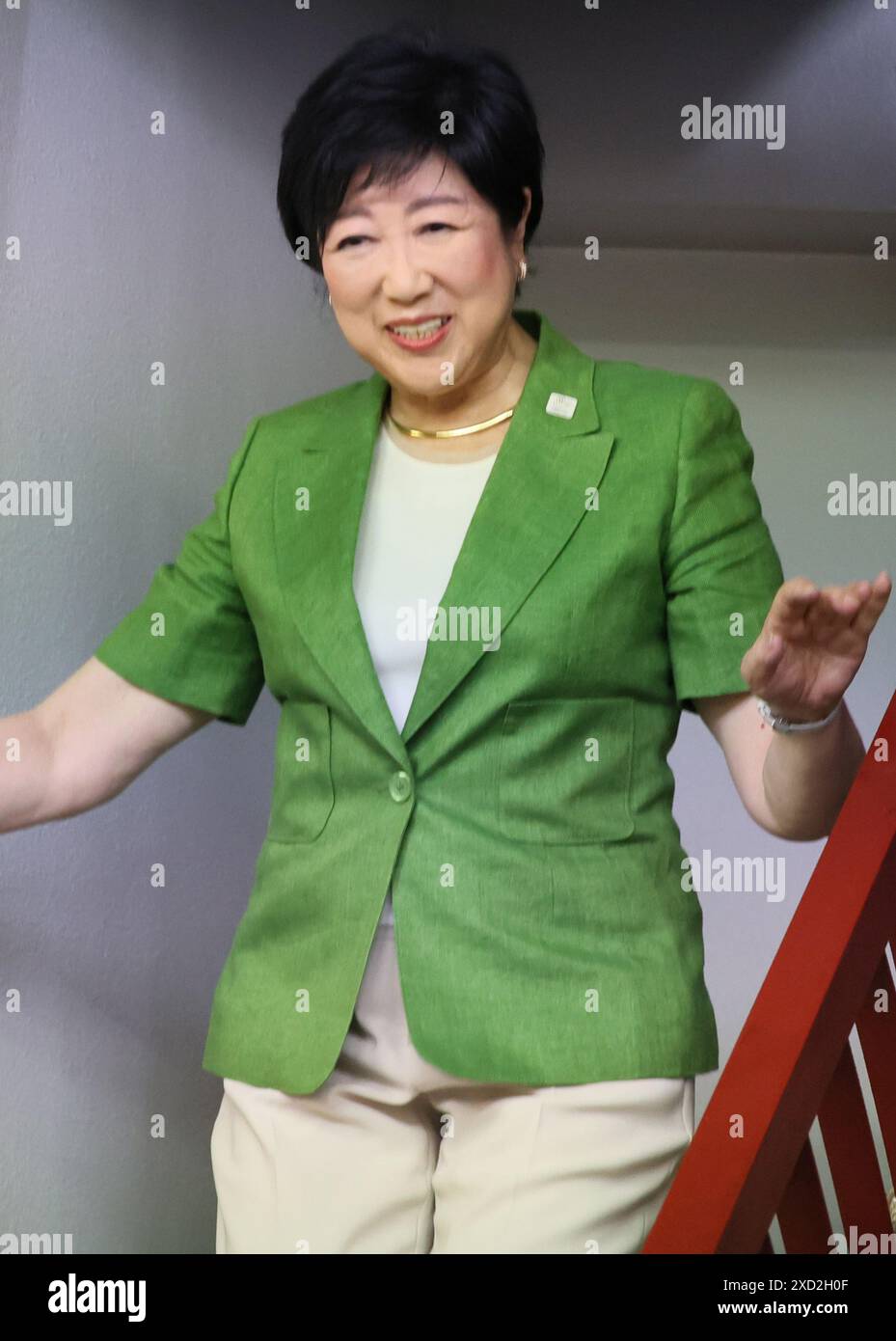 June 20, 2024, Tokyo, Japan - Tokyo Governor Yuriko Koike smiles as she ...