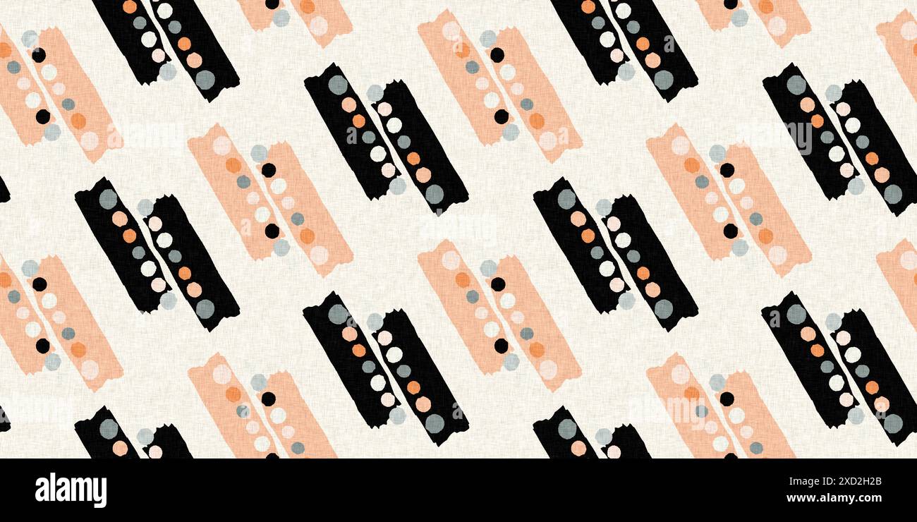 Midcentury modern floral endless border. Organic summer gender neutral ...