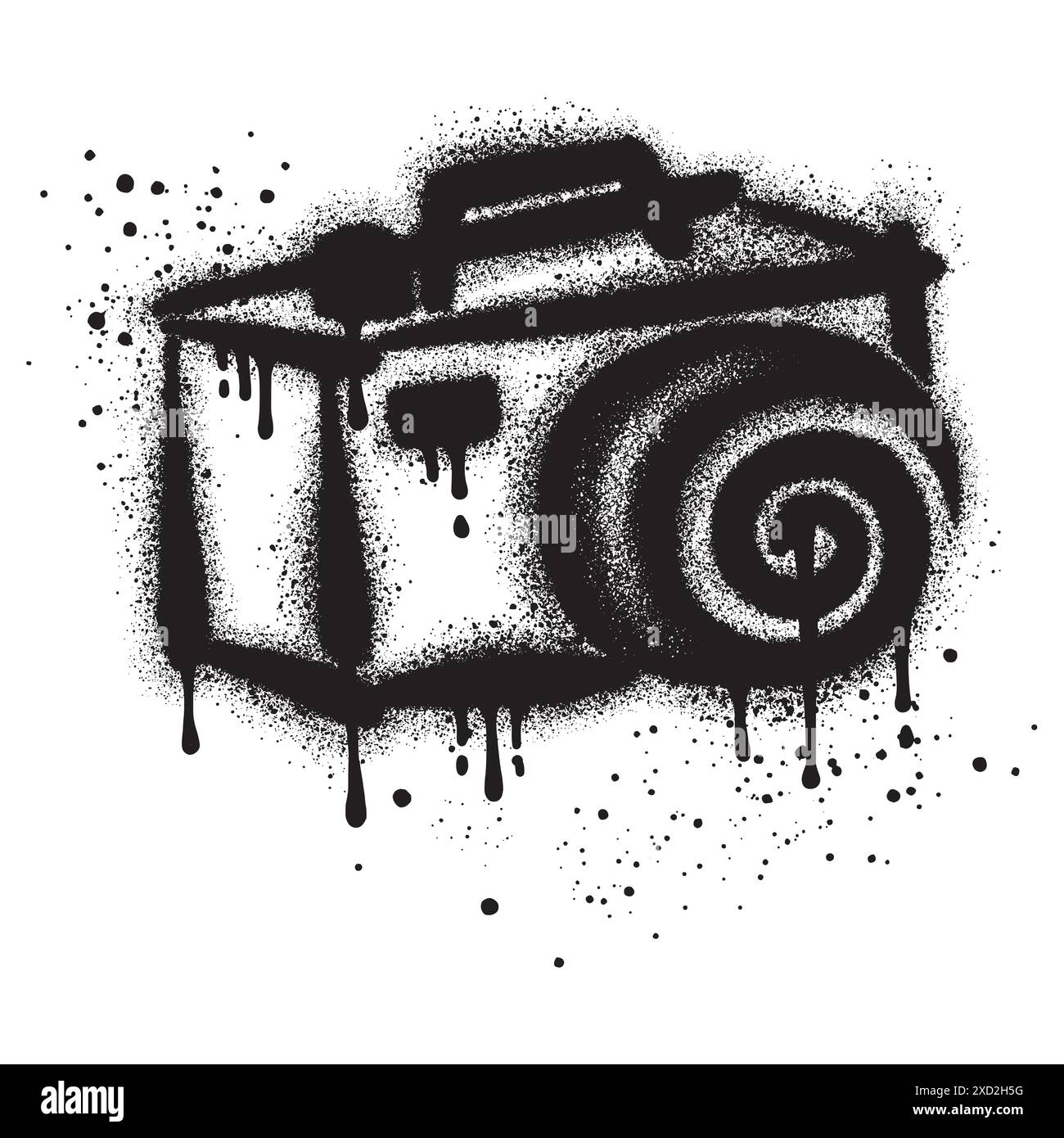 Spray Painted Graffiti Camera Sprayed isolated on white background ...