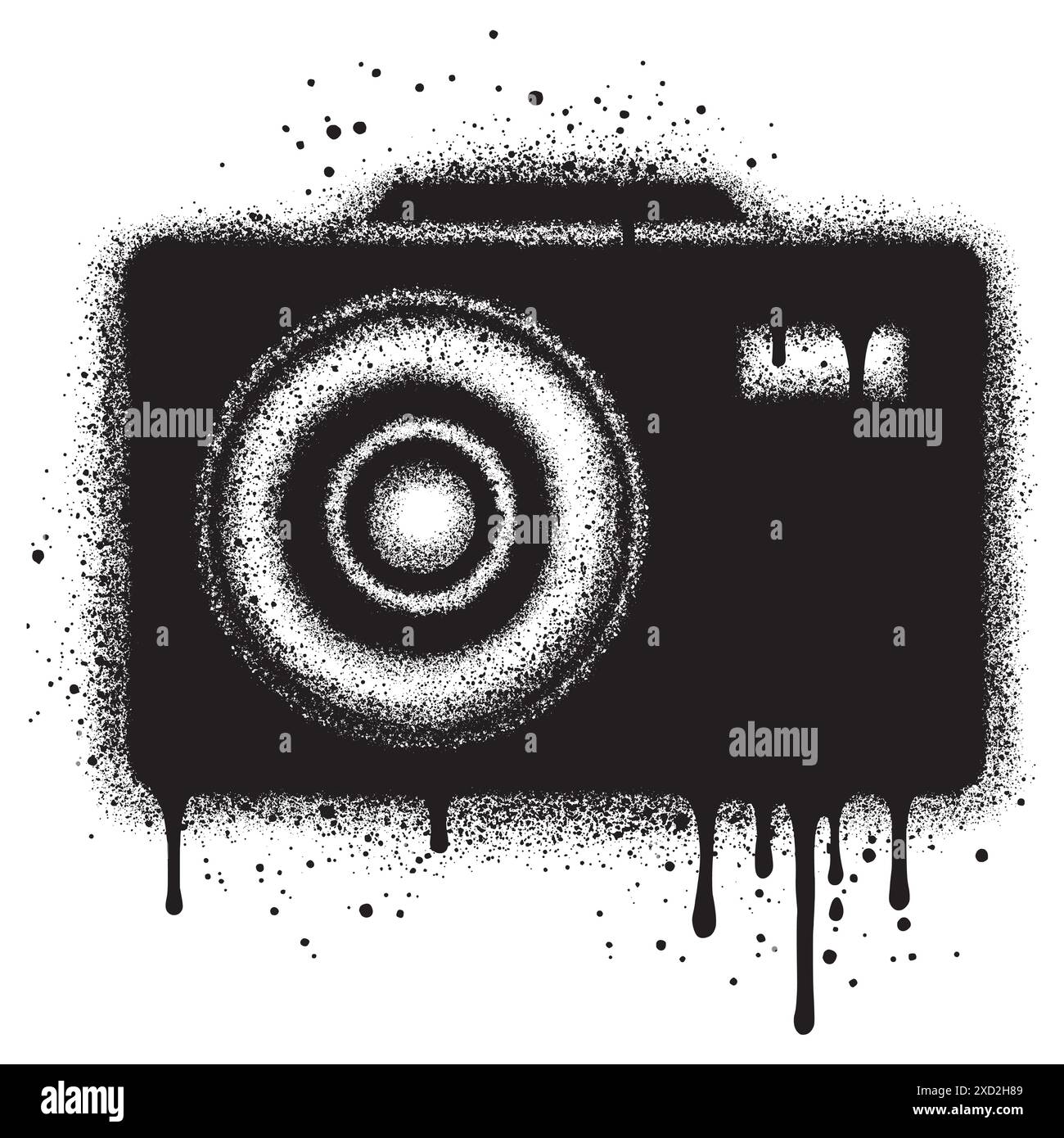 Spray Painted Graffiti Camera Sprayed isolated on white background ...