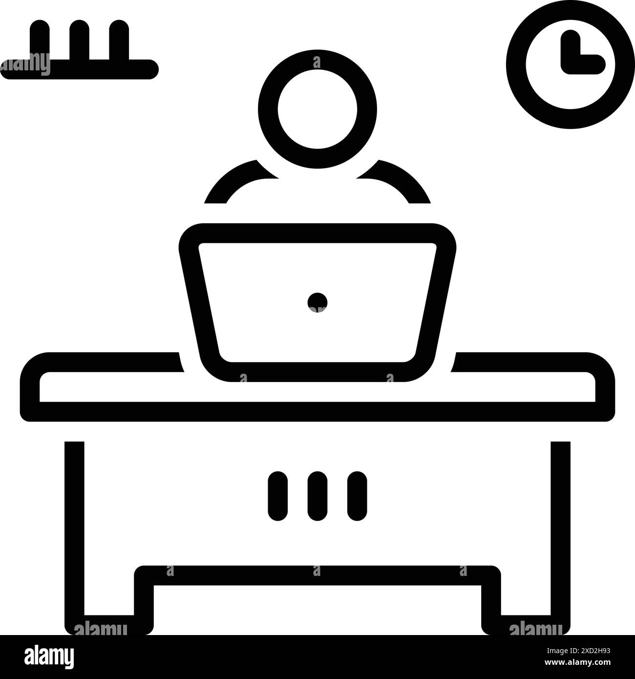 Icon work man hour Black and White Stock Photos & Images - Alamy