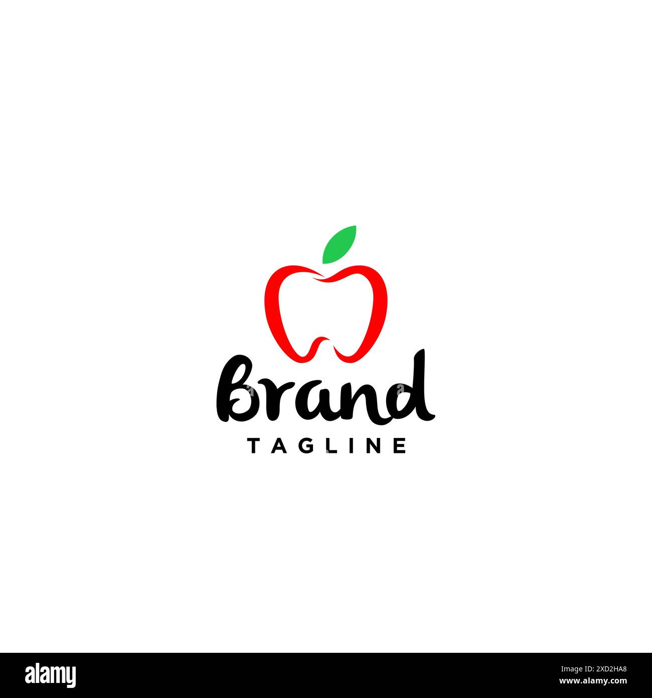 Creative Apple Dental Logo Design. Tooth Icon In The Shape Of A Red ...