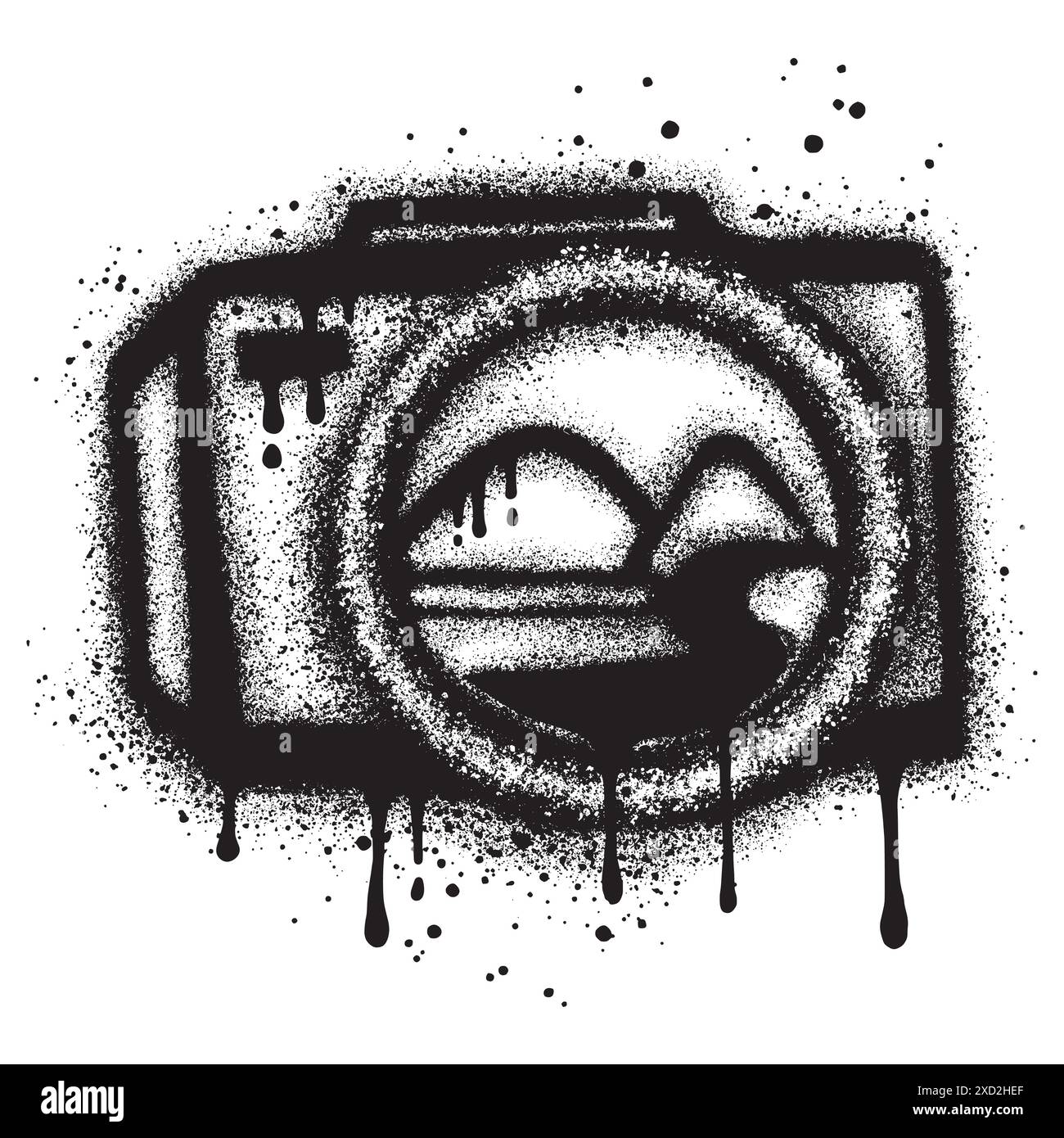 Spray Painted Graffiti Camera Sprayed isolated on white background ...