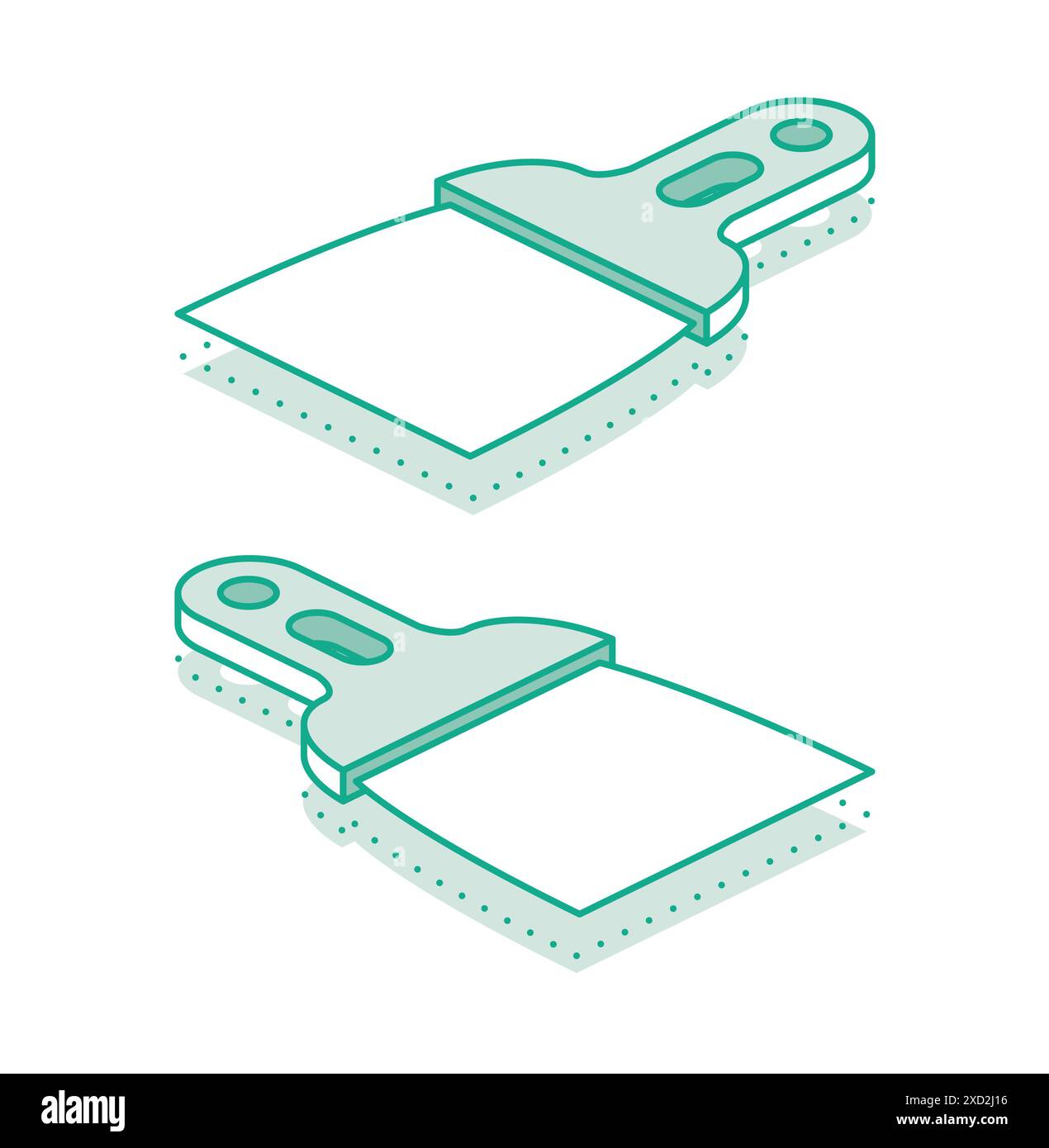 Isometric scraper putty knife. Vector illustration. Outline object ...