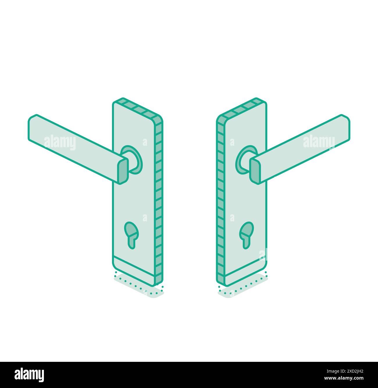 Isometric hotel handles isolated on white background. Vector ...
