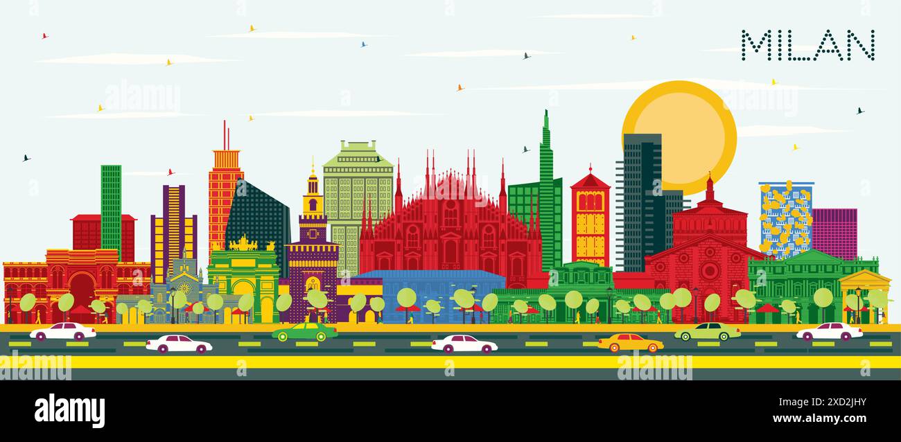 Milano view Stock Vector Images - Alamy