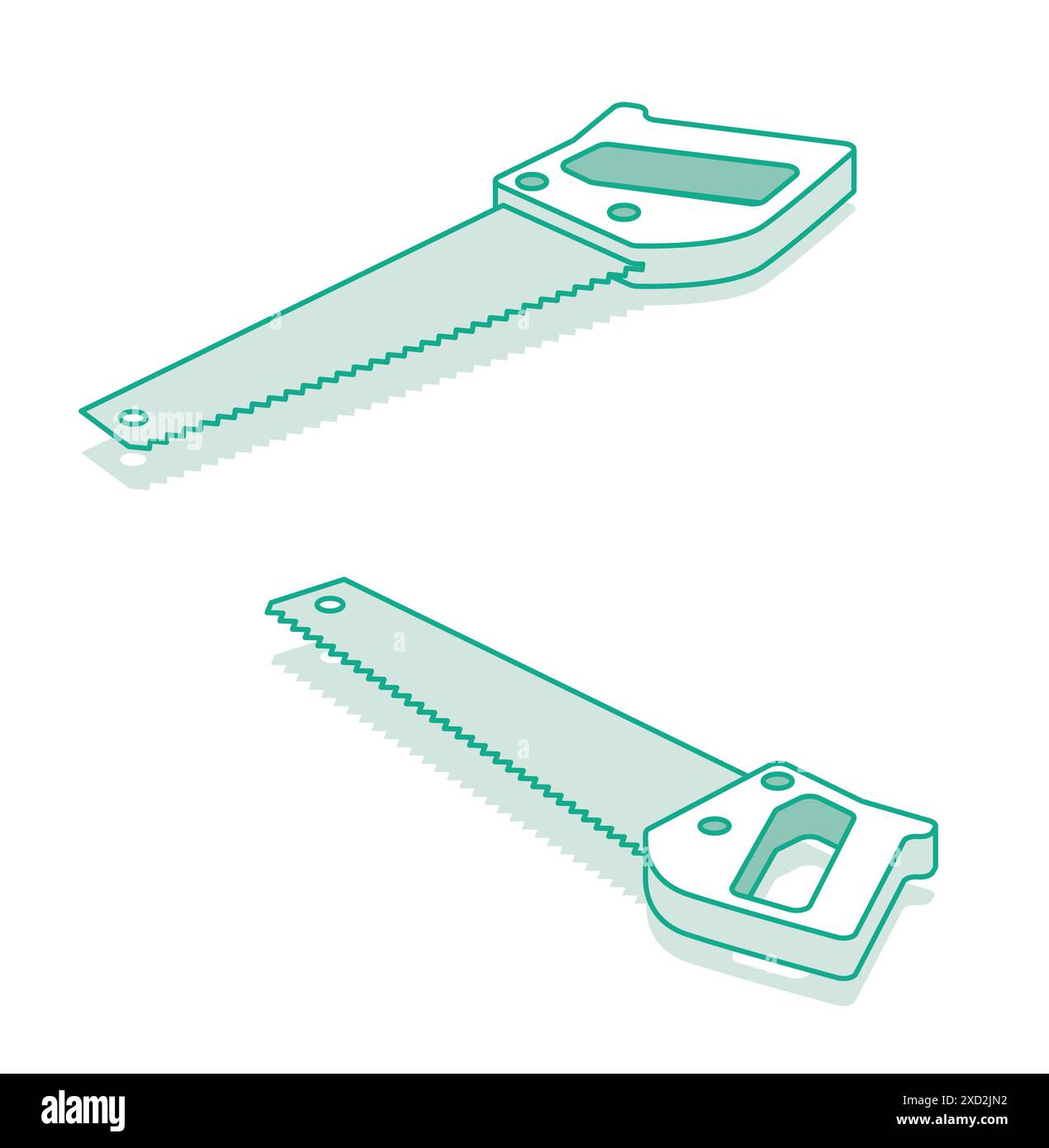 Isometric saw. Vector illustration. Outline 3D object isolated on white ...