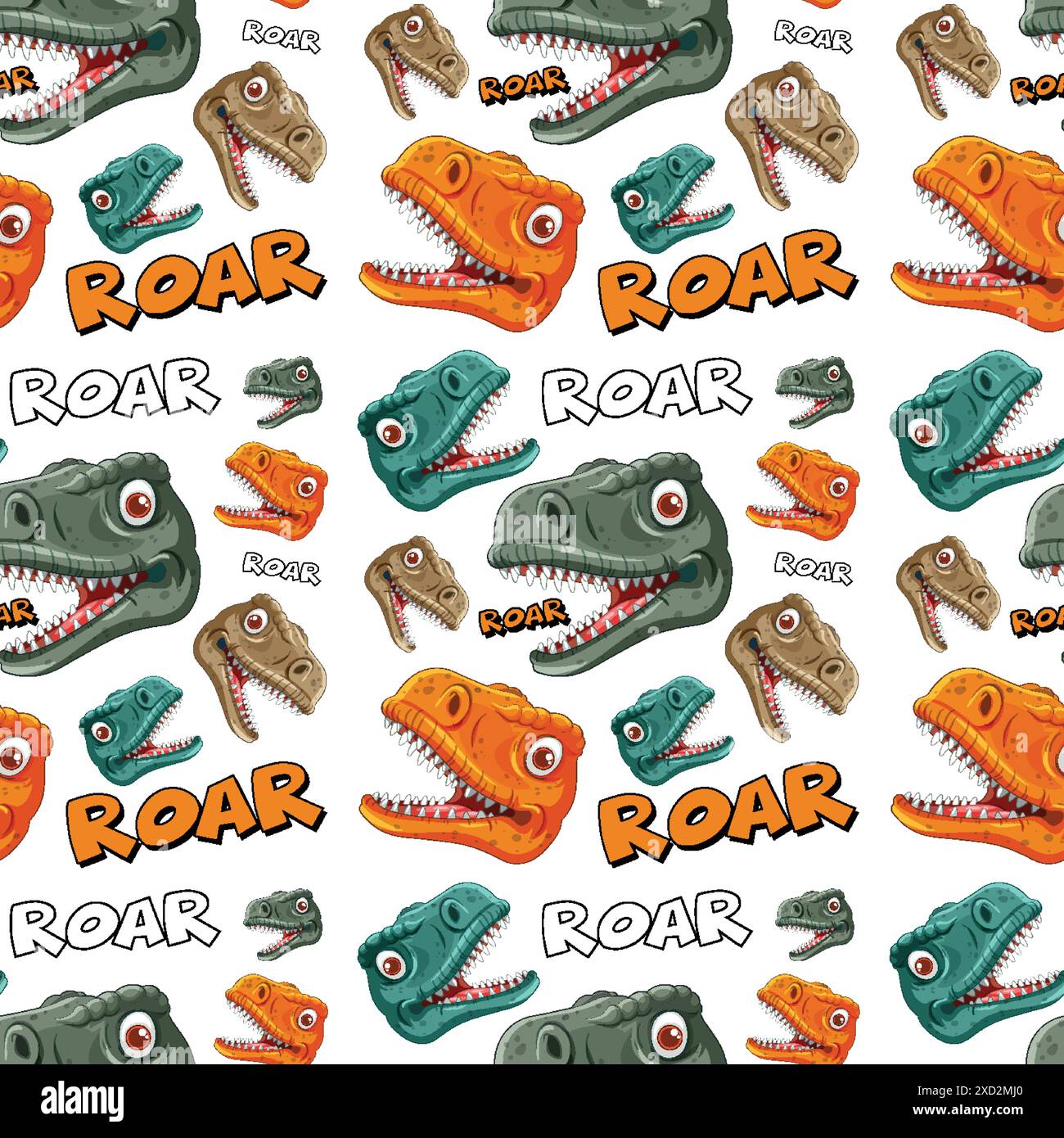 Vibrant dinosaur heads with 'roar' text Stock Vector Image & Art - Alamy